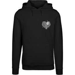 MisterTee Herren Kapuzensweatshirt "MisterTee Herren Heart Cage Hoody"schwarz, Gr. S, bedruckt, 65% Baumwolle, 35% Polyester, Sweatshirts