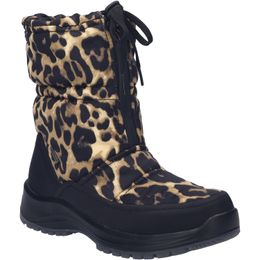 Josef Seibel Damen Stiefel "Colorado 58, schwarz-leo", Gr. 37, schwarz, Obermaterial: 100% Textilmaterial TEXMAT., Schuhe