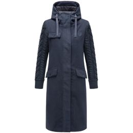 Navahoo Damen Kurzmantel "Knit Babe 14", blau, Gr. XL, Obermaterial: 95% Polyester, 3% Viskose, 2% Modacryl. Innenfutter: 100% Polyester.