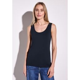 Street One Damen Tr&auml;gertop, blau, Gr. 38, unifarben, Web, 48% Baumwolle, 48% Modal, 4% Elasthan, Tops, aus softem Materialmix