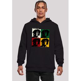 F4NT4STIC Herren Kapuzenpullover "Bob Marley Reggae Music Colour Blocks", schwarz, Gr. XS, Obermaterial: 65% Baumwolle, 35% Polyester, Pullover,