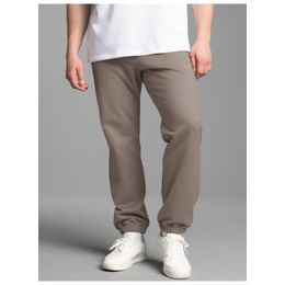 TRIGEMA Herren Jerseyhose "TRIGEMA Jogginghose mit B&uuml;ndchen", braun, Gr. S, Sweatware, 70% Baumwolle, 30% Polyester, Hosen
