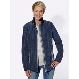 Casual Looks Damen Anorak, blau, Gr. 42, gemustert, unifarben, 100% Polyester, Jacken