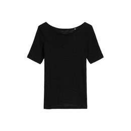 Marc O'Polo MARC O'POLO Damen T-Shirt "mit U-Boot-Ausschnitt", schwarz, Basic, Gr. S, unifarben, Obermaterial: 100% Baumwolle, Shirts