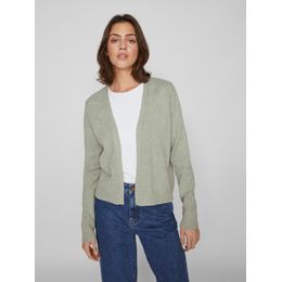 Vila Damen Cardigan "VIRIL SHORT L/S KNIT CARDIGAN-NOOS", gr&uuml;n, Gr. XXL, meliert, Feinstrick, Obermaterial: 50% Viskose, 27% Nylon, 23% Polyester,