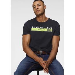 Bruno Banani Herren T-Shirt, schwarz, Gr. L, bedruckt, Single Jersey, Obermaterial: 100% Baumwolle, Shirts, kurze &Auml;rmel, schmale Passform, bedruckt,