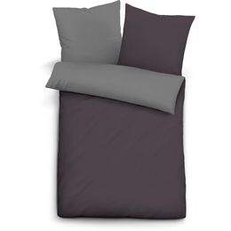 Bettw&auml;sche Biberna, grau, Linon, 100% Baumwolle, Bettw&auml;sche