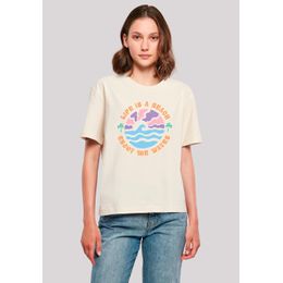 F4NT4STIC Damen T-Shirt "Life Is A Beach Enjoy The Waves", wei&szlig;, Gr. XS, Obermaterial: 100% Baumwolle, Shirts, Premium Qualit&auml;t