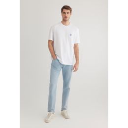 Mavi Herren T-Shirt "LOGO EMBROIDERY TEE", wei&szlig;, Gr. XXL, bedruckt, 100% Baumwolle, Shirts, Logo Tee