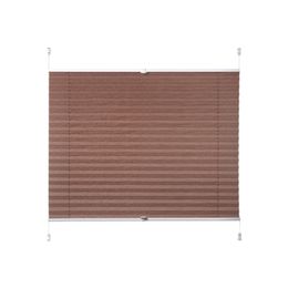 Plissee K-home, B:110cm H:130cm, braun, Obermaterial: 100% Polyester, Badezimmer, Plissees, "Siena"