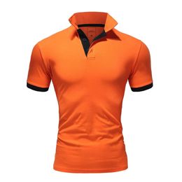 behype Herren Poloshirt "BASE", orange, Gr. S, unifarben, 100% Baumwolle, Shirts, mit kontrastfarbigen Details