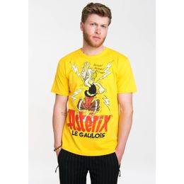 logoshirt Herren T-Shirt "Asterix - Der Gallier", gelb, Gr. L, bedruckt, 100% Baumwolle, Shirts, mit Retro-Print