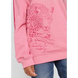 bonprix M&auml;dchen Kapuzensweatshirt, rosa, Gr. 176, bedruckt, unifarben, Sweatware, Obermaterial: 100% Baumwolle, Sweatshirts, Regular Fit, mit