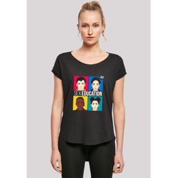 F4NT4STIC Damen T-Shirt "Sex Education Teen Illustrated Netflix TV Series", schwarz, Gr. XS, Obermaterial: 100% Baumwolle, Shirts, Premium Qualit&auml;t