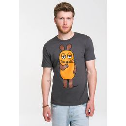logoshirt Herren T-Shirt "Die Sendung mit der Maus - Maus", grau, Gr. M, bedruckt, 100% Baumwolle, Shirts, mit Die Sendung mit der Maus-Print