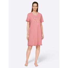 w&auml;schepur W&Auml;SCHEPUR Damen Sleepshirt "Sleepshirts", Gr. 36, rosa, 100% Baumwolle, gebl&uuml;mt, gemustert, Kleider