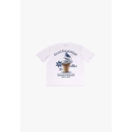 DROPSIZE Herren T-Shirt "Dropsize HEAVY OVERSIZE ICE CREAM T-SHIRT", wei&szlig;, Gr. M, bedruckt, 100% Baumwolle, Shirts