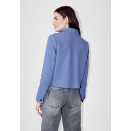 Damen Kurzjacke, blau, Gr. 42, STREET ONE STUDIO, unifarben, Stoff, Obermaterial: 90% Polyester, 10% Elasthan. Futter: 100% Polyester, Jacken, in