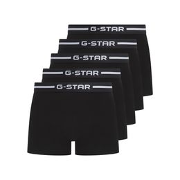 G-Star Raw G-STAR Herren Boxershorts "HEMLOCK, 5 PACK TRUNKS", Gr. M, schwarz, Jersey, Obermaterial: 95% Baumwolle, 5% Elasthan, unifarben, Unterhosen, Bund mit