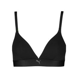 Puma Damen Bralette "Puma WOMEN COTTON TRIANGLE BRALETTE 1P", Gr. XXL, schwarz, Jersey, Obermaterial: 88% Baumwolle, 12% Elasthan, BHs,