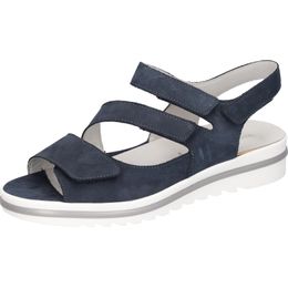 Waldl&auml;ufer WALDL&Auml;UFER Damen Keilsandalette "Hakura", Gr. 5,5, blau, Nubukleder, Schuhe, Sommerschuh, Sandale, Keilabsatz, in bequemer Schuhweite H