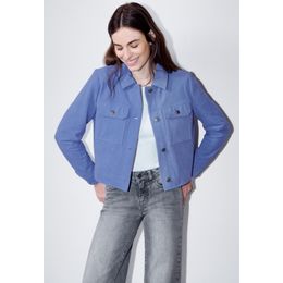 Damen Kurzjacke, blau, Gr. 36, STREET ONE STUDIO, unifarben, Stoff, Obermaterial: 90% Polyester, 10% Elasthan. Futter: 100% Polyester, Jacken, in
