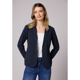 Street One Damen Sweatblazershadowed navy, Gr. 34, unifarben, Jersey, 93% Baumwolle, 7% Elasthan, Blazer, im soften Baumwoll-Mix