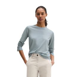 Marc O'Polo Langarmshirt MARC O'POLO "aus TENCEL&trade; Lyocell-Baumwolle-Mix", Damen, Gr. M, grau horizon, Obermaterial: 67% Lyocell, 33% Baumwolle, unifarben, Basic, loose fit, Rundhals, Rippb&uuml;ndchen, Shirts Langarmshirt