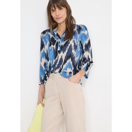 Cecil Damen 3/4-Arm-Shirtcloud blau, Gr. XS, bedruckt, Web, Obermaterial: 50% Baumwolle, 50% Modal, Shirts, mit grafischem Muster und im Tunika-Look