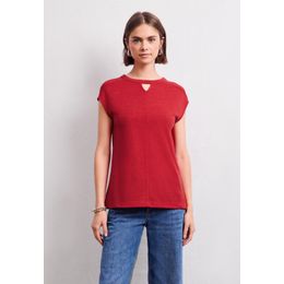 Damen T-Shirt, rot, Gr. 36, STREET ONE STUDIO, unifarben, Stoff, 80% Polyester, 20% Viskose, Shirts, aus elastischem Materialmix