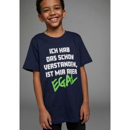 Kidsworld Jungen T-Shirt "ICH HAB DAS SCHON VERSTANDEN...", blau, Basic, Gr. 152, bedruckt, Jersey, Obermaterial: 100% Baumwolle, Shirts, Kurzarm,
