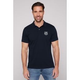 CAMP DAVID Herren Poloshirt, blau, Gr. M, bedruckt, bestickt, Piqu&eacute;, Material: 95% Baumwolle, 5% Elasthan, Shirts, mit Elasthan-Anteil