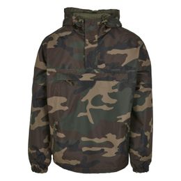 Brandit Herren Allwetterjacke "Brandit Herren Summer Pull Over Jacket"woodland, Gr. 4XL, mehrfarbig, 100% Polyester, Jacken