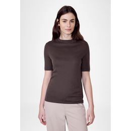Damen Rollkragenshirtplummy braun, Basic, Gr. 42, STREET ONE STUDIO, unifarben, Web, 50% Baumwolle, 50% Modal, Shirts, mit Turtleneck