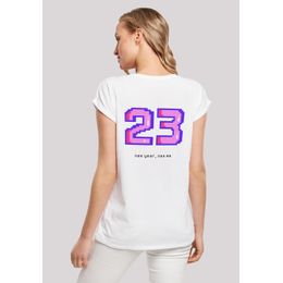 F4NT4STIC Damen T-Shirt "SIlvester Party Happy People Only", wei&szlig;, Gr. XS, Obermaterial: 100% Baumwolle, Shirts, Print