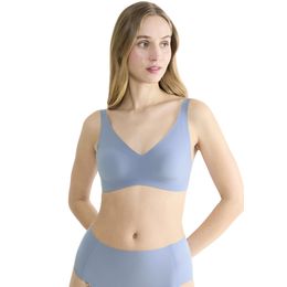 Sloggi Damen B&uuml;gelloser BH "ZERO Feel 2.0", Gr. S, blau, Single Jersey, Obermaterial: 76% Polyamid, 24% Elasthan, BHs, atmungsaktive, herausnehmbare