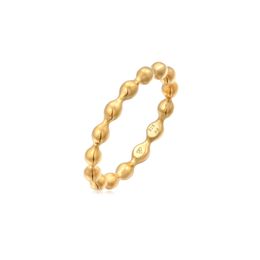 Elli Damen Fingerring "Kugel Dots Stapelring Schlicht 925 Silber", 58mm, ohne Stein, Silber 925 (Sterlingsilber), 3,8mm, gold, Silber 925