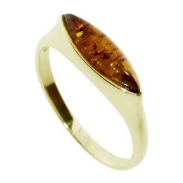 OSTSEE-SCHMUCK Damen Fingerring "- Fenna - Gold 333/000 - Bernstein", 52, gold, Fingerringe