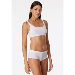 Schiesser Damen Panty "Pure Rib", Gr. 40, wei&szlig;, Doppelripp, Obermaterial: 50% Baumwolle, 45% Modal, 5% Elasthan, Unterhosen, moderne Schnittform,