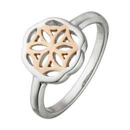 Jobo Damen Fingerring, 52, Silber 925 (Sterlingsilber), silber, Silber 925 (Sterlingsilber), Fingerringe, 925 Silber bicolor vergoldet