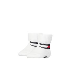 Socken Tommy Hilfiger "TH BABY SOCK FLAG SOCK", M&auml;dchen, Gr. 15-18, wei&szlig;, Baumwollmischung, Socken Socken, mit Antirutsch-Noppen an der Fu&szlig;sohle