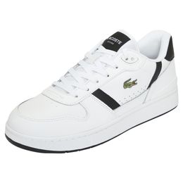 Lacoste Herren Sneaker "Lacoste T-CLIP", Gr. 46, schwarz-wei&szlig;, Leder, Schuhe