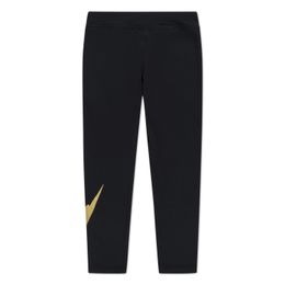 Nike Sportswear M&auml;dchen Leggings, 122 (7), N-Grschwarz, metalli, Obermaterial: 94% Baumwolle, 6% Elasthan, Hosen, f&uuml;r Kinder, sportlicher Stil, f&uuml;r