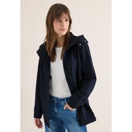 Cecil Damen Regen- und Matschjackeblau navy, Gr. XXL, unifarben, Web, Obermaterial: 100% Baumwolle; Futter: 100% Polyester, Jacken, mit Stehkragen