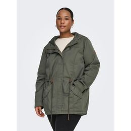 Only CARMAKOMA Damen Parka "CARLORCA SPRING CANVAS PARKA OTW NOOS", gr&uuml;n, Gr. XL, unifarben, Canvas, Obermaterial: 80% Polyester, 20% Baumwolle,