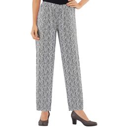 Classic Basics Damen Schlupfhose, schwarz-wei&szlig;, Gr. 255, gemustert, 52% Polyester, 48% Viskose, Hosen