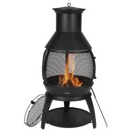 VEVOR Gartenkamin, &phi;500x1100mm Terrassenofen, Aztekenofen aus Eisen zum Grillen & W&auml;rmen, Chimenea Feuerstelle mit Grillgitter, Kaminmantel & rostfreiem Kamindeckel, f&uuml;r Terrasse, Garten, Hinterhof