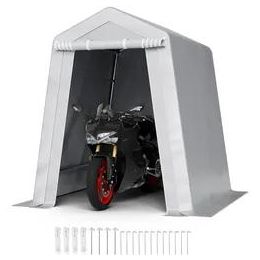 VEVOR Ger&auml;tehaus, 183x183x213 cm, Garagenzelt aus PE-Material, Ger&auml;teschuppen, Fahrradgarage, Gartenschuppen, Carport, Fahrradschuppen, Aufbewahrungsgarage f&uuml;r Motorrad, Rasenm&auml;her, Fahrrad, grau