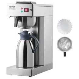VEVOR kommerzielle Filterkaffeemaschine 12 Tassen, Kaffeemaschine mit Thermoskanne zum Warm- oder Kalthalten & 2,8 L Wassertank, &Uuml;bergie&szlig;-Kaffeemaschine aus Edelstahl f&uuml;r Restaurant B&uuml;ro Caf&eacute;
