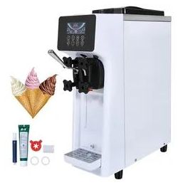 VEVOR Kommerzielle Eiscreme-Maschine, 10 L/h Leistung, 900 W, Softeismaschine f&uuml;r eine Geschmacksrichtung, auf der Arbeitsplatte, mit 4 L Trichter, 1,6 L Zylinder, LCD-Bildschirm, Vork&uuml;hlung